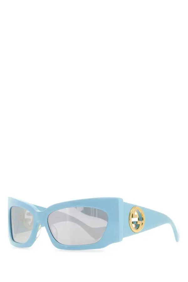 Gucci Acetate Sunglasses With Metal Accents - Light Blue