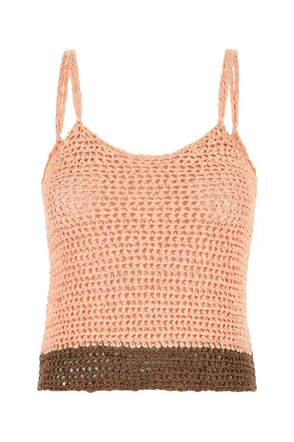 Loewe Two-tone Crochet Silk Top