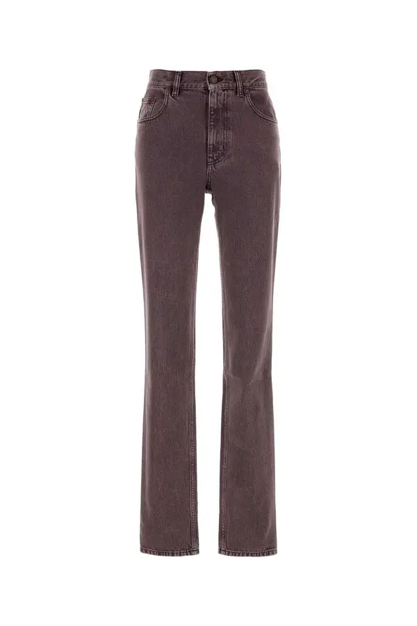 Chloé Cotton Denim Jeans With Embroidered Detail - Purple