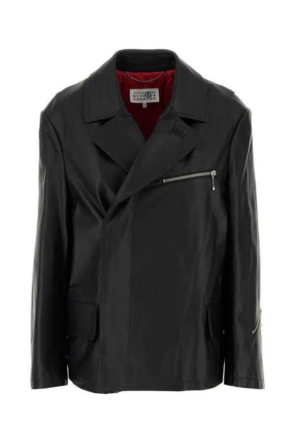 MAISON MARGIELA Cropped Bovine Leather Jacket