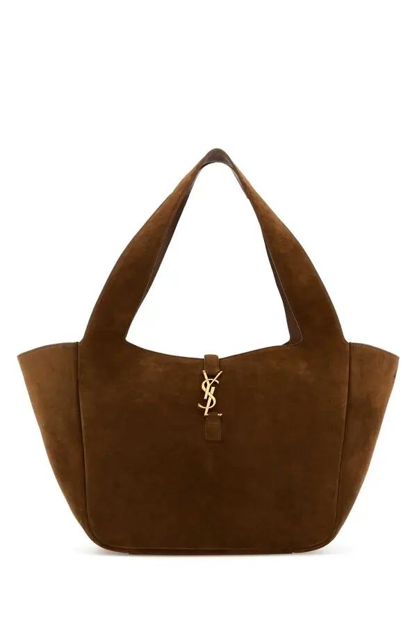 Saint Laurent Le 5 & 7 Suede Leather Shoulder Handbag - Camel