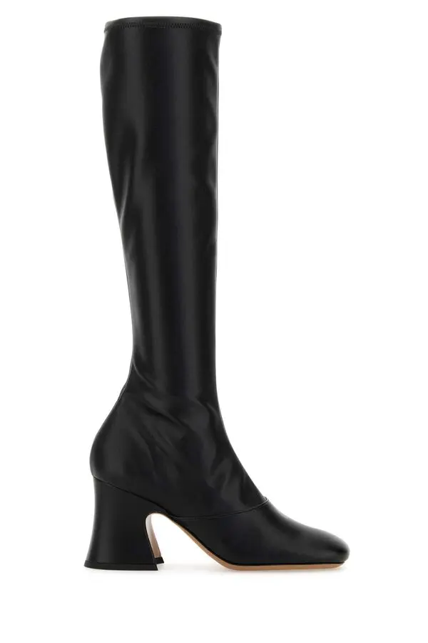 Chloé Janis Synthetic Leather Boots With 8 Cm Heel - Black