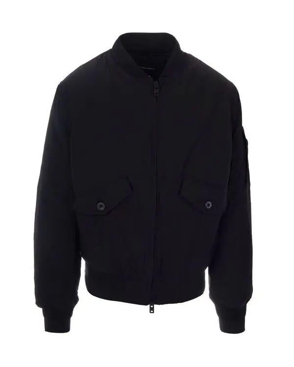 Y3 Zip-front Bomber Jacket With Flap Pockets - Black