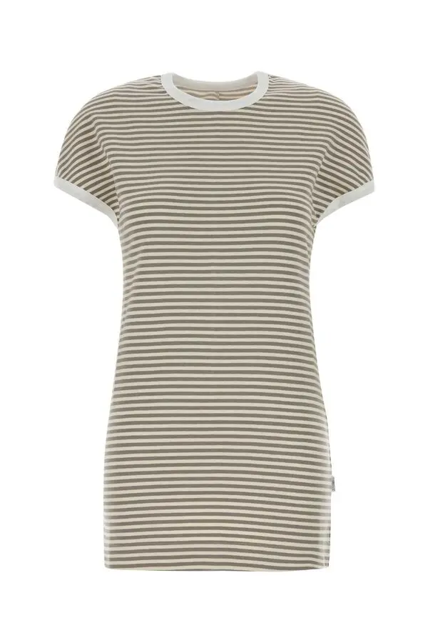 MAISON MARGIELA Embroidered Stretch Cotton Mini Dress - Stripped