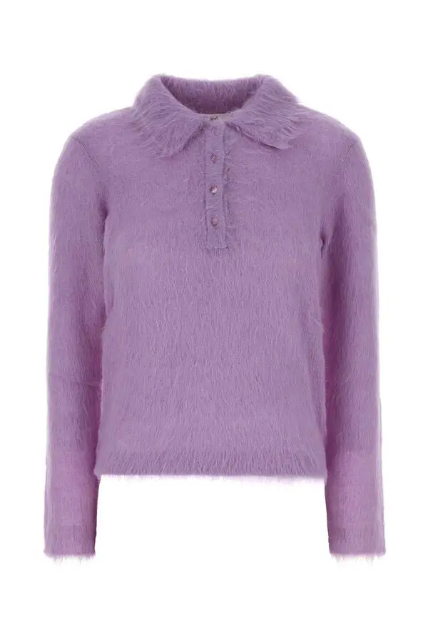 Chloé Wool-blend Polo Shirt - Purple