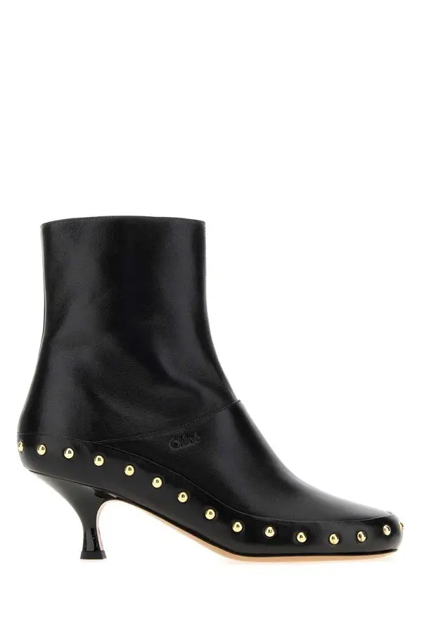 Chloé Leather Junie Ankle Boots - Black