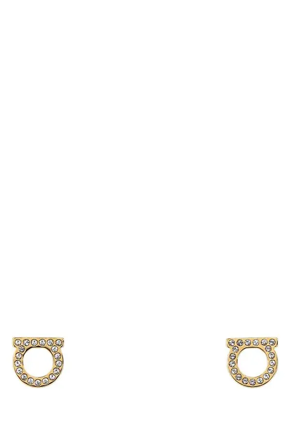 FERRAGAMO Mini Hoop Earrings With Crystal Embellishments