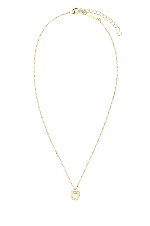 FERRAGAMO Tone Metal Necklace With Glass Detailing