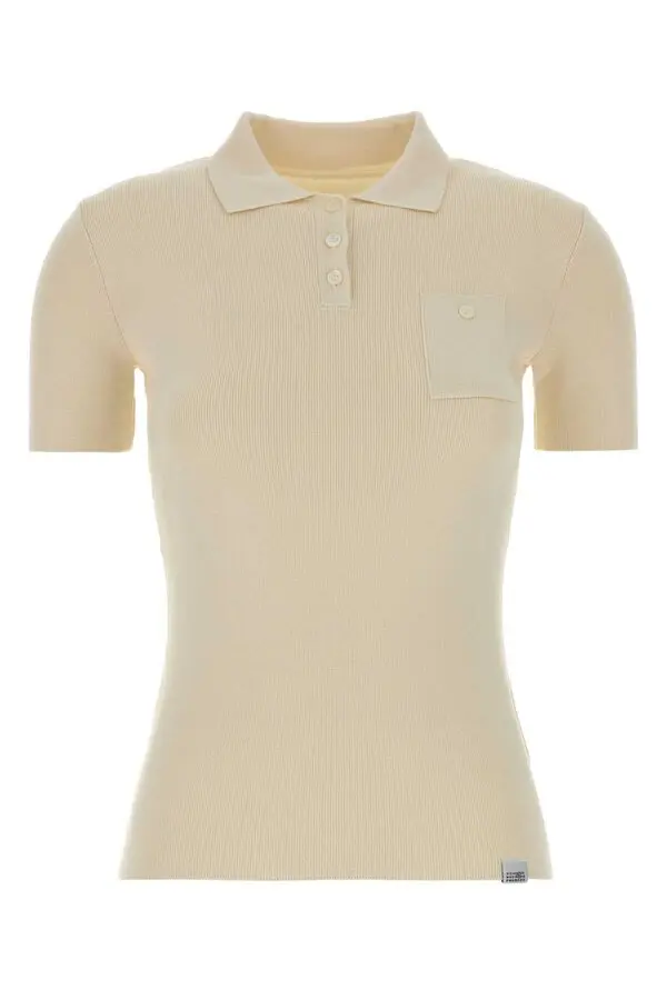 MAISON MARGIELA Ribbed Cotton Polo Shirt - White