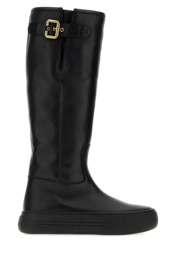 Chloé Delia Leather Boots - Black