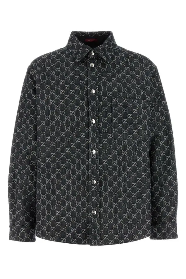 Gucci Embroidered Denim Reversible Shirt