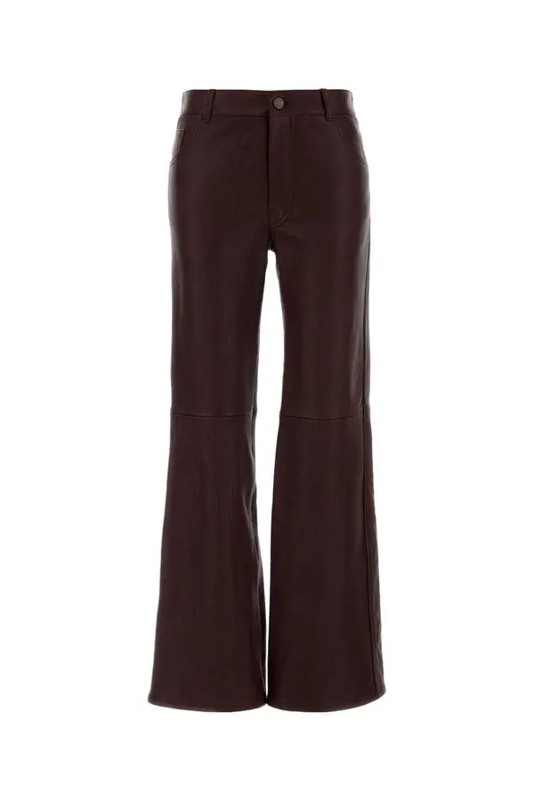 Chloé Grape Leather Flared Pants - Purple