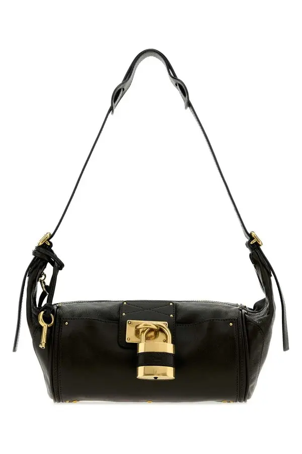Chloé Paddington Leather Shoulder Handbag With Adjustable Strap - Black