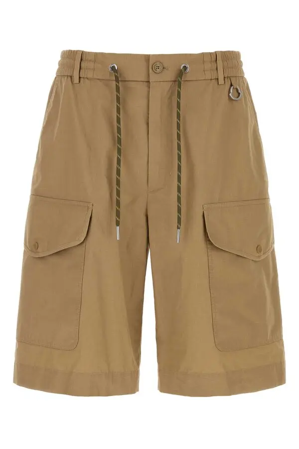 Moncler Biscuit Cotton Bermuda Shorts For