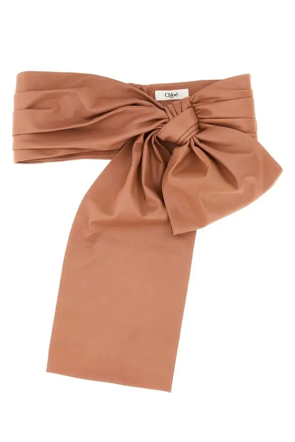 Chloé Leather Bow Belt - Pink