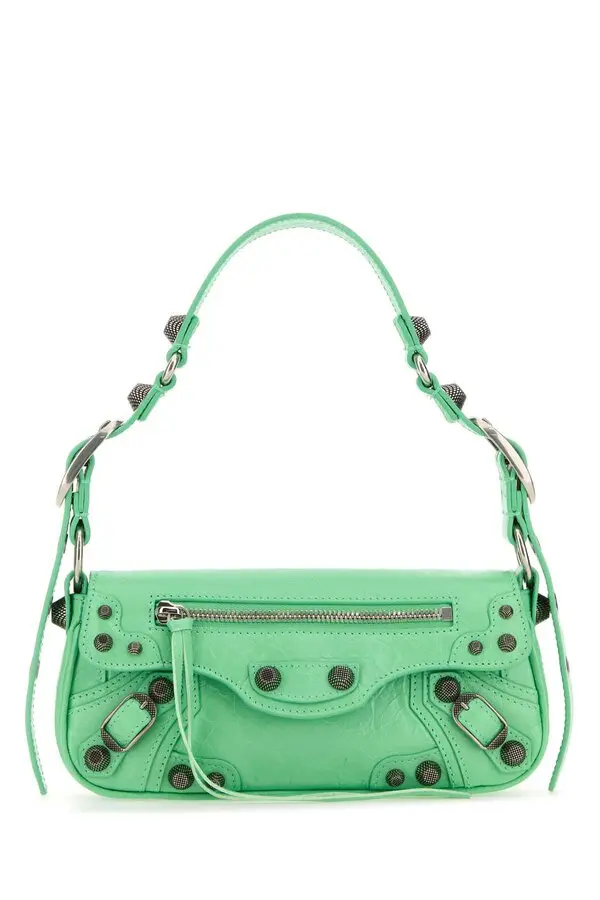 Balenciaga Light Lambskin Le Cagole Mini Sling Xs Shoulder Handbag - Green
