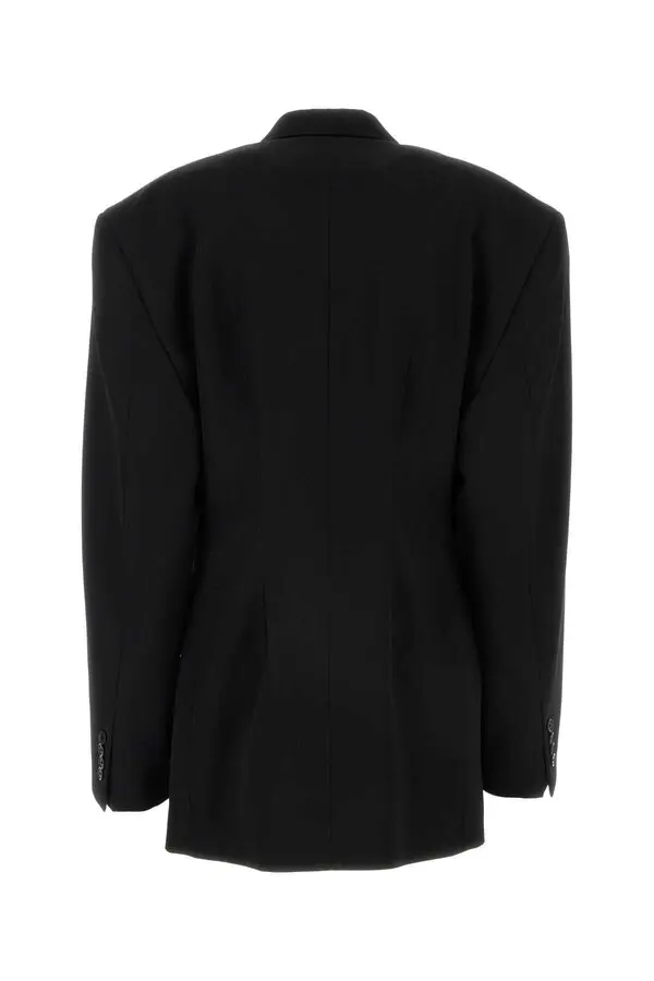 Balenciaga Oversize Cinched Barathea Blazer - Black