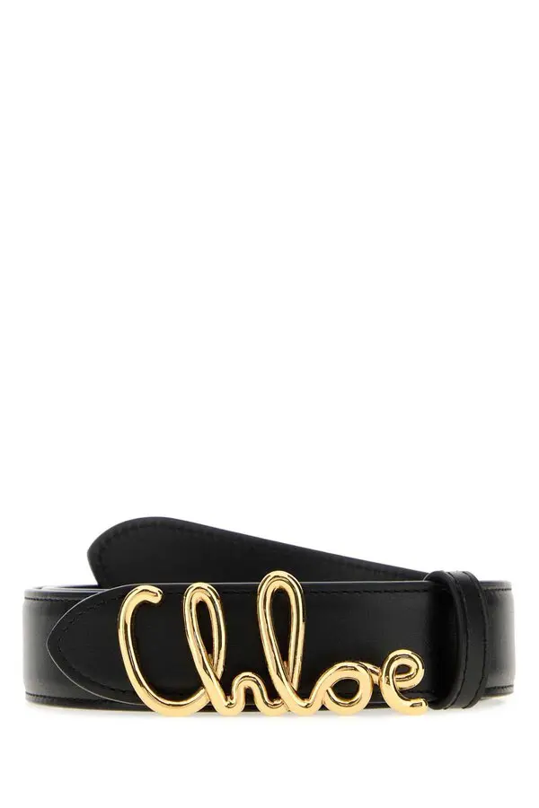 Chloé Chic 3 Cm Calf Leather Belt With Golden Metal Finish