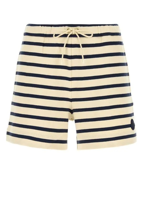Moncler Striped Cotton Shorts