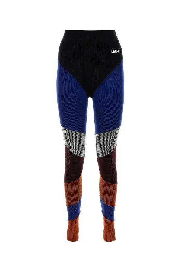 Chloé Multicolor Stretch Wool Blend Leggings - Multicoloured