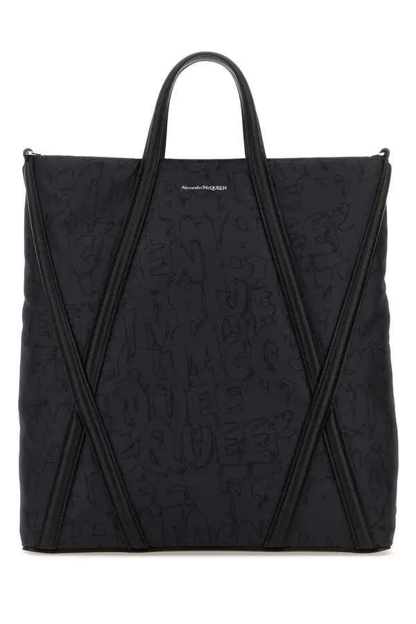 Alexander McQueen Harness Shopping Handbag With Adjustable Shoulder Strap And Compact Profile