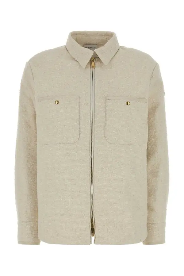 Moncler Ivory Bouclé Down Jacket For