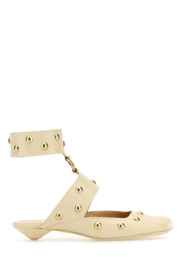 Chloé Jade Leather Sabot With Stud Detailing