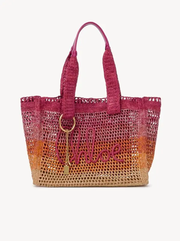 Chloé Style Mini Handwritten Signature Tote Bag 26 Cm With Two Handles