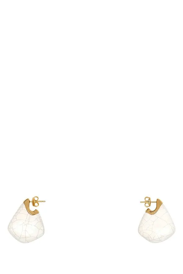 Bottega Veneta Ceramic & Silver Small Finn Earrings, 3 Cm X 3.5 Cm