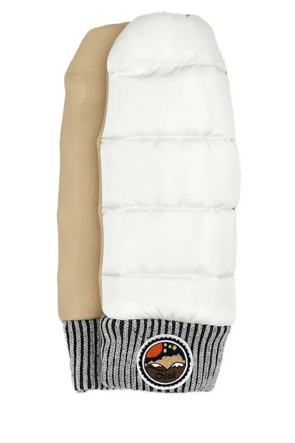 Chloé Nylon And Leather Bi-material Gloves For - Multicoloured
