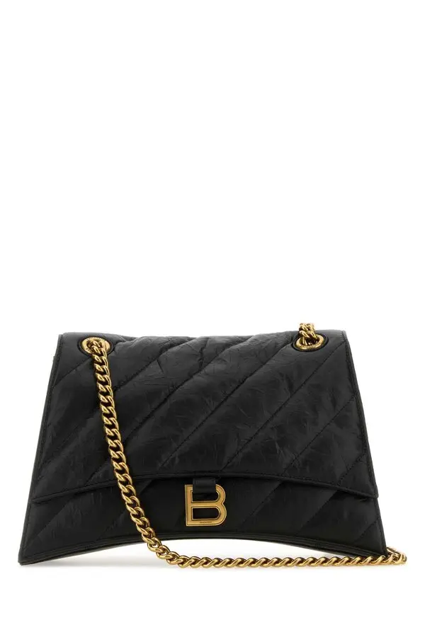 Balenciaga Crush Leather Shoulder Handbag, 31 Cm X 20 Cm X 13 Cm