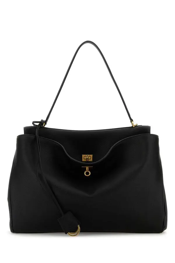 Balenciaga Large Rodeo Leather Handbag - Black