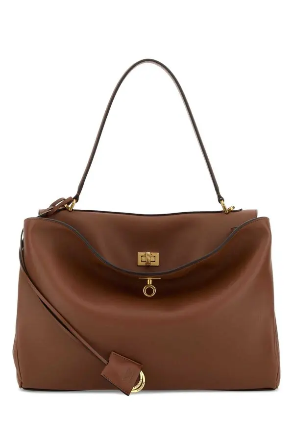 Balenciaga Caramel Leather Medium Rodeo Handbag - Camel