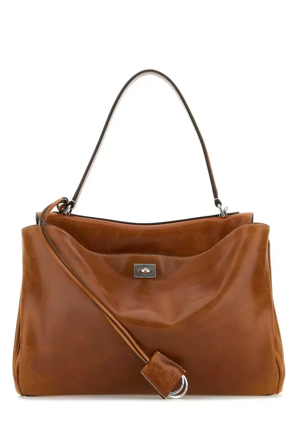 Balenciaga Medium Rodeo Leather Handbag - Camel