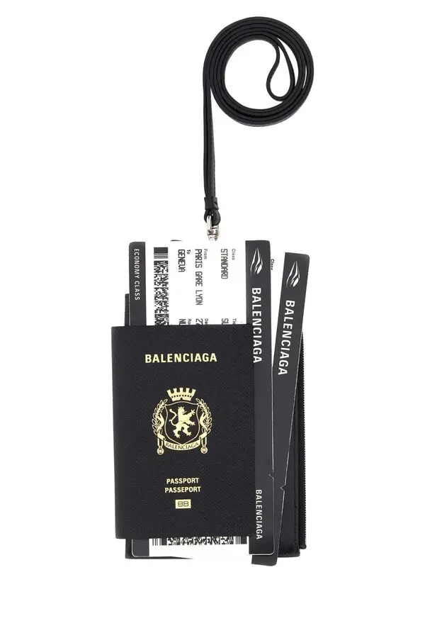 Balenciaga Leather Phone Holder Wallet, 12 Cm X 17 Cm