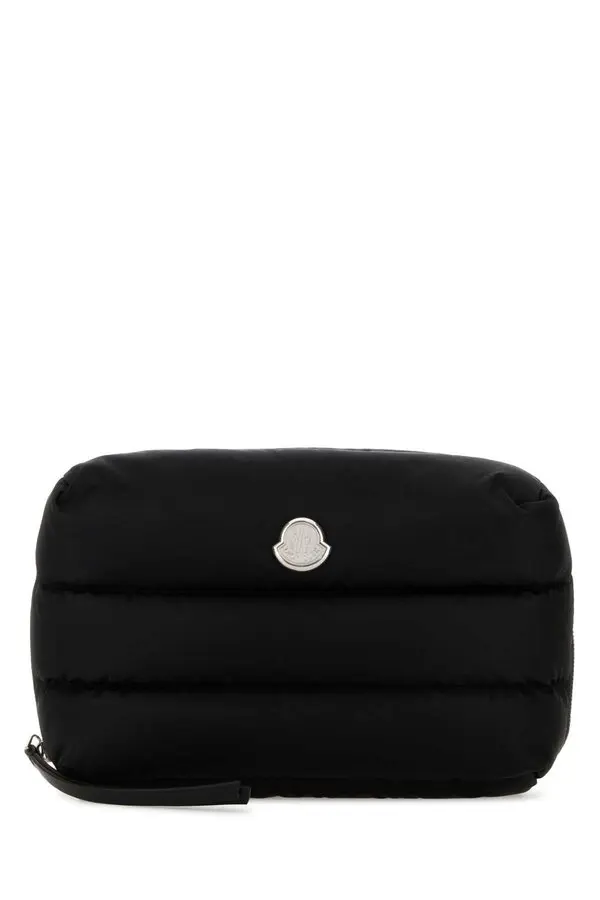 Moncler Beauty Case 26 Cm X 20 Cm X 10 Cm In Fabric With Silver-tone Hardware