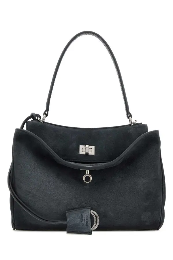 Balenciaga Graphite Suede Mini Rodeo Handbag - Grey