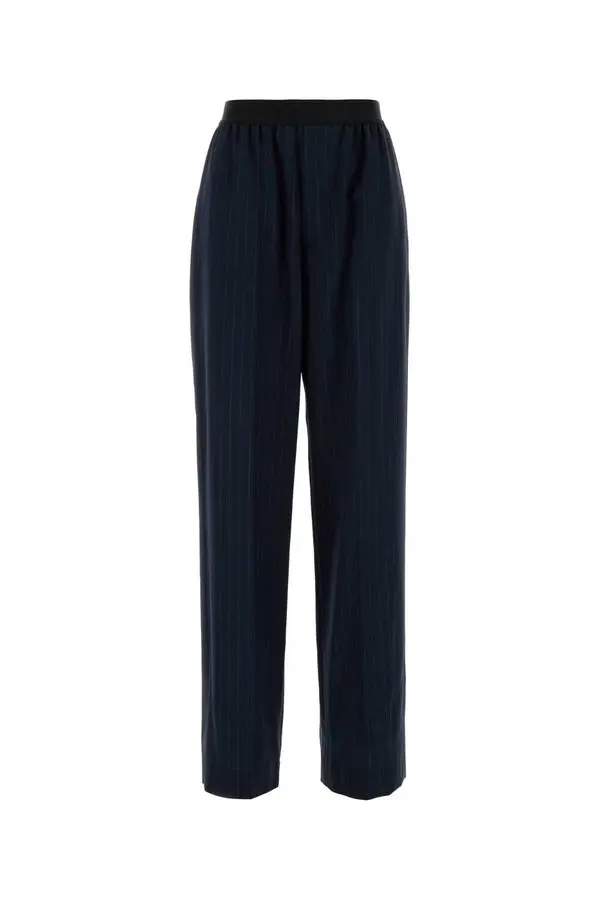 Balenciaga Embroidered Wool Striped Pant For