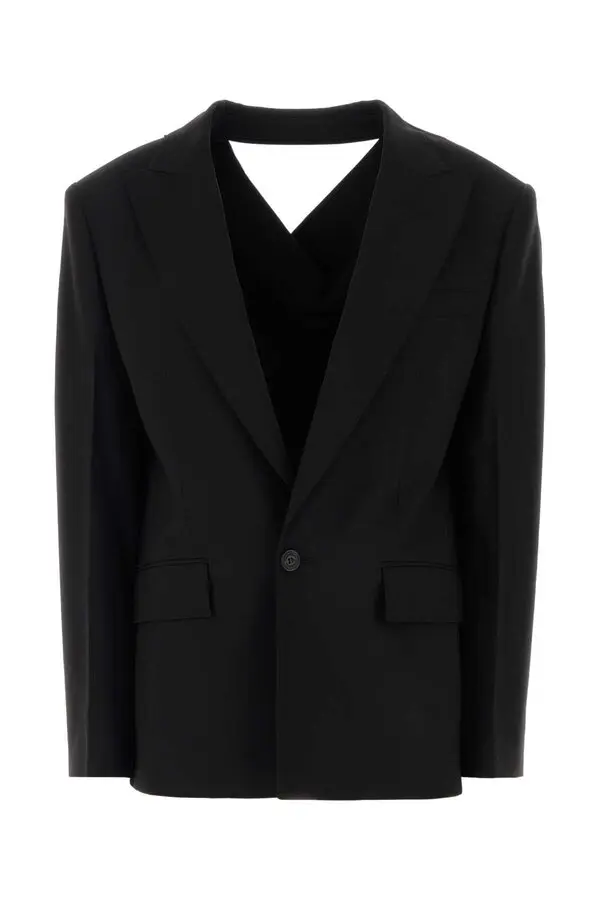 Dsquared2 Peek-a-boo Stretch Wool Blend Blazer