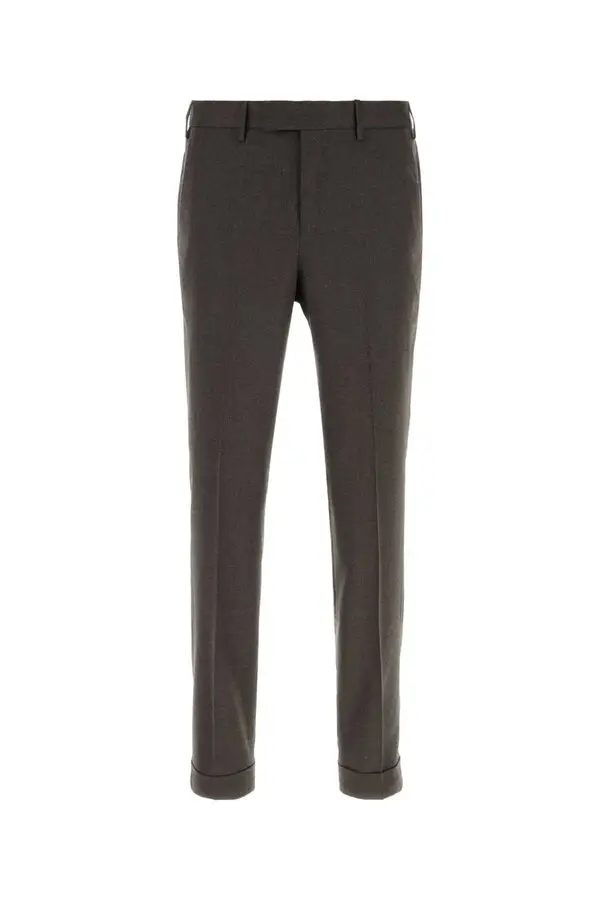 PT TORINO Stretch Wool Tailored Trousers - Brown
