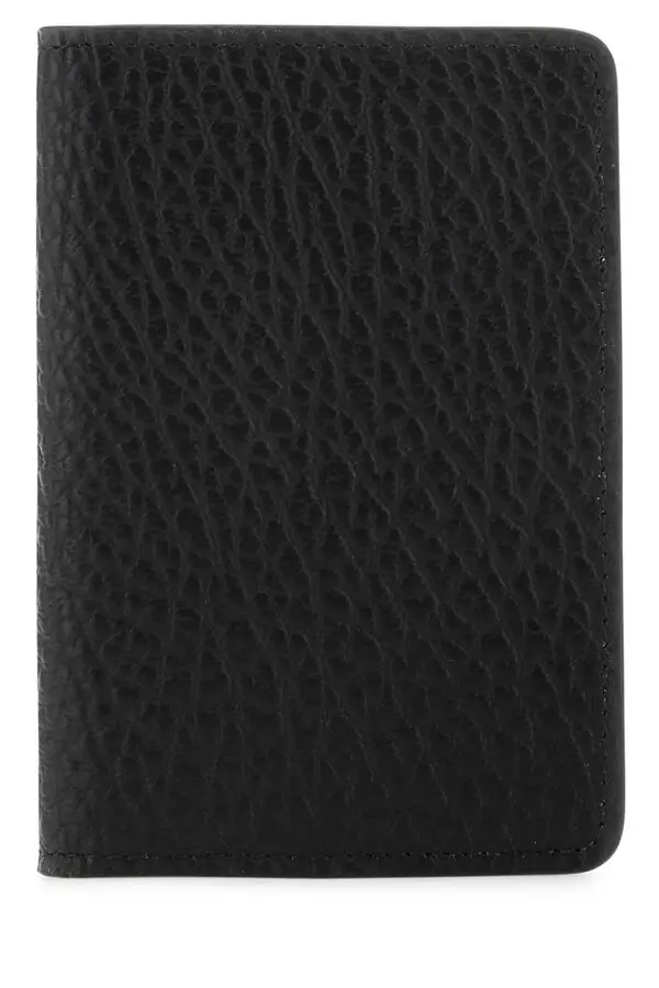 MAISON MARGIELA Mini Holographic Leather Card Bag - Black