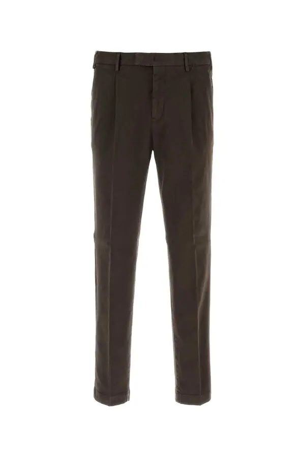 PT TORINO Stretch Cotton Tailored Trousers - Brown