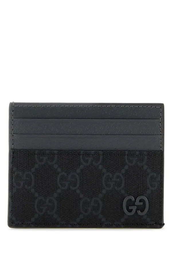 Gucci Gg Fabric And Leather Mini Card Holder