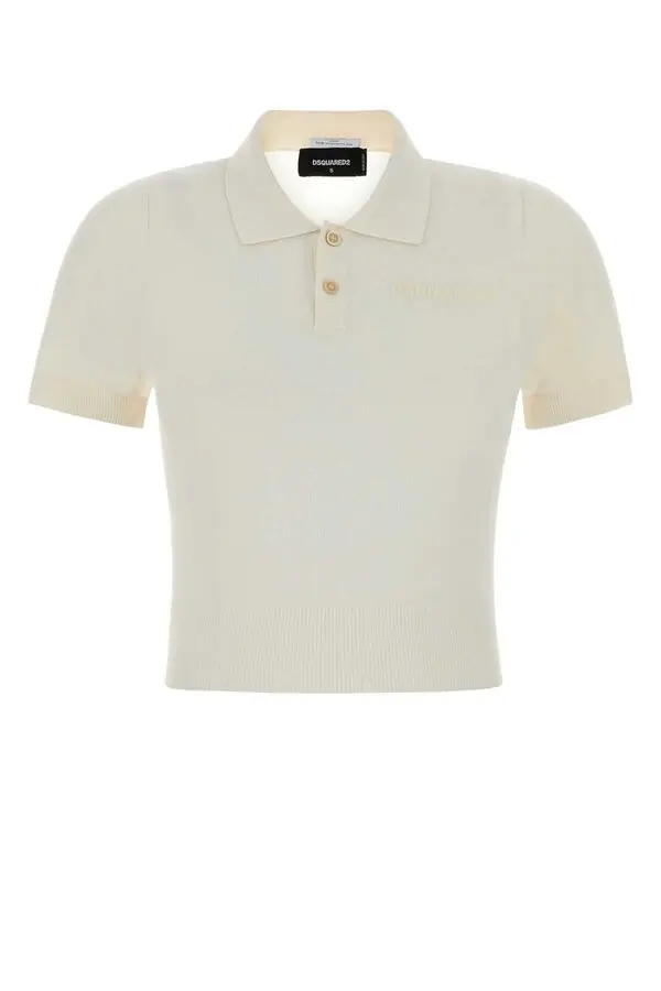 Dsquared2 Knit Polo Shirt In Viscose-wool Blend