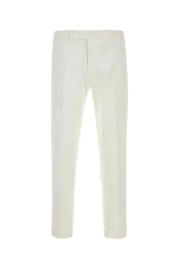 PT TORINO Stretch Cotton Tailored Trousers - White