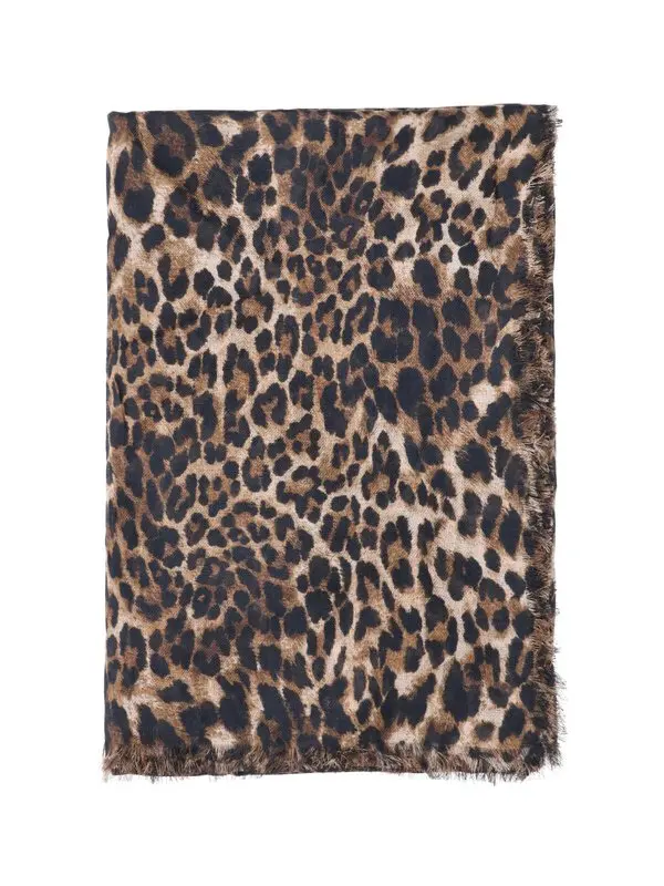 NILI LOTAN Leopard Print Scarf - Multicolor