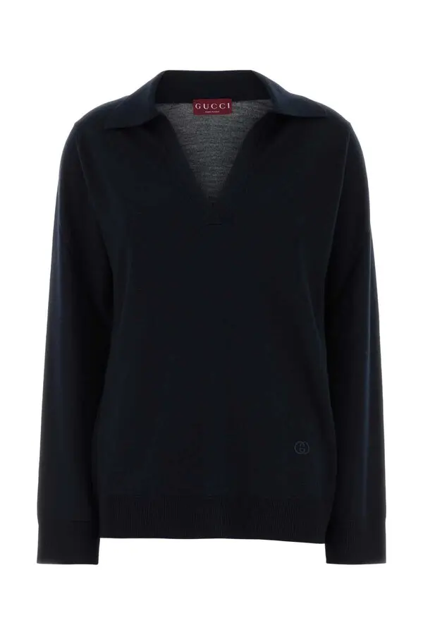 Gucci 100% Wool Oversized Polo Shirt