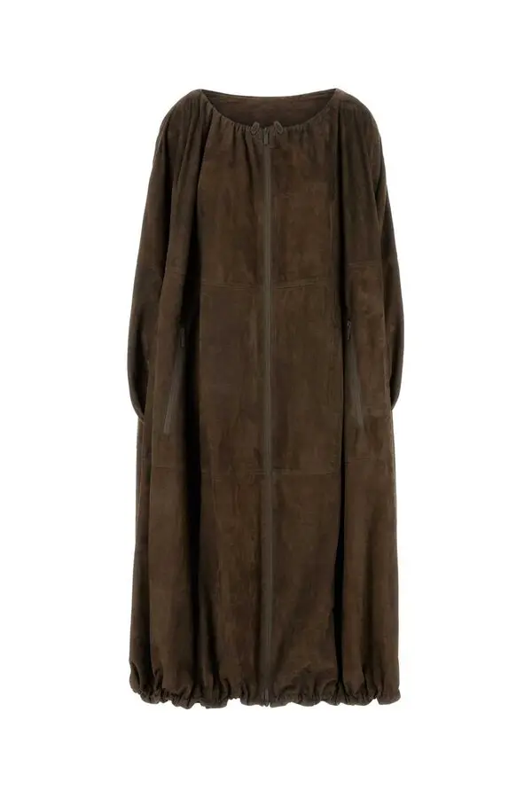 FERRAGAMO Lamb Suede Overcoat With Lambskin Lining
