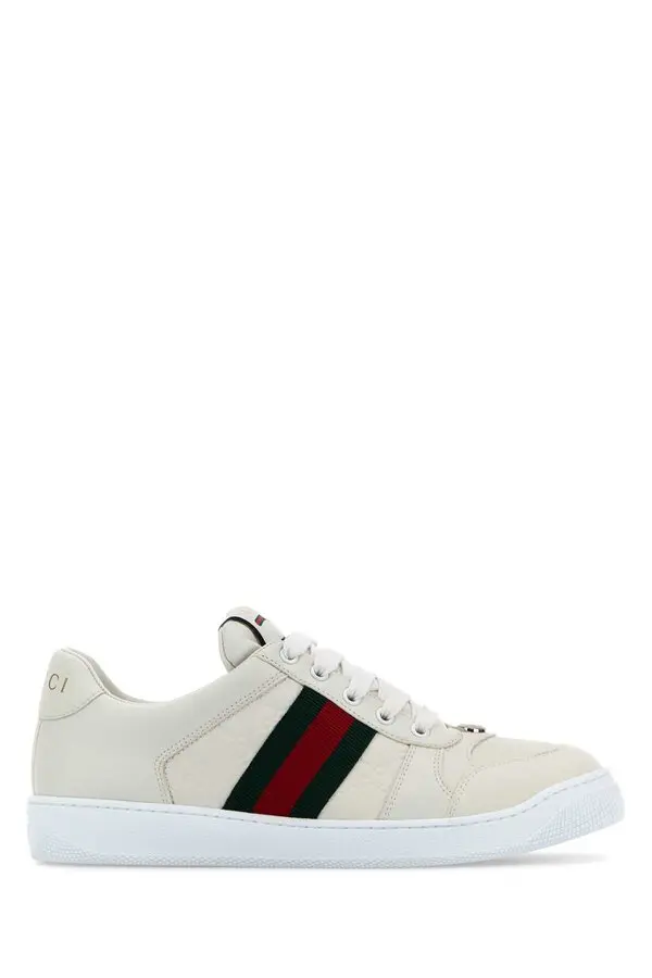 Gucci Leather Screener Sneakers - White