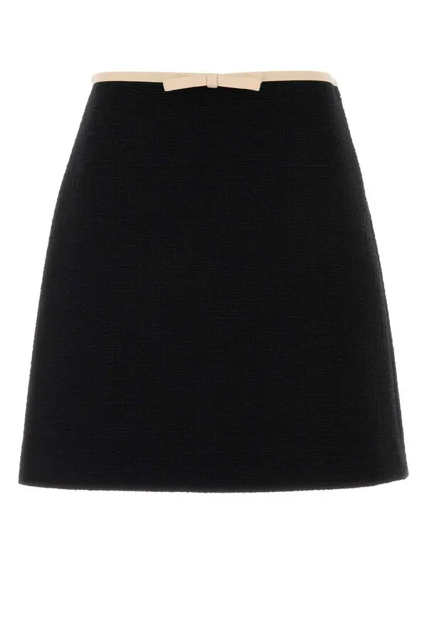 Valentino Garavani Tweed Mini Skirt With Silk-blend Lining - Black